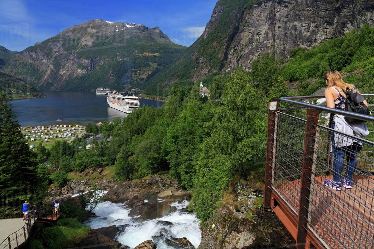 Geirangelva River viewpoint, Geiranger Village, More og Romsdal County ...