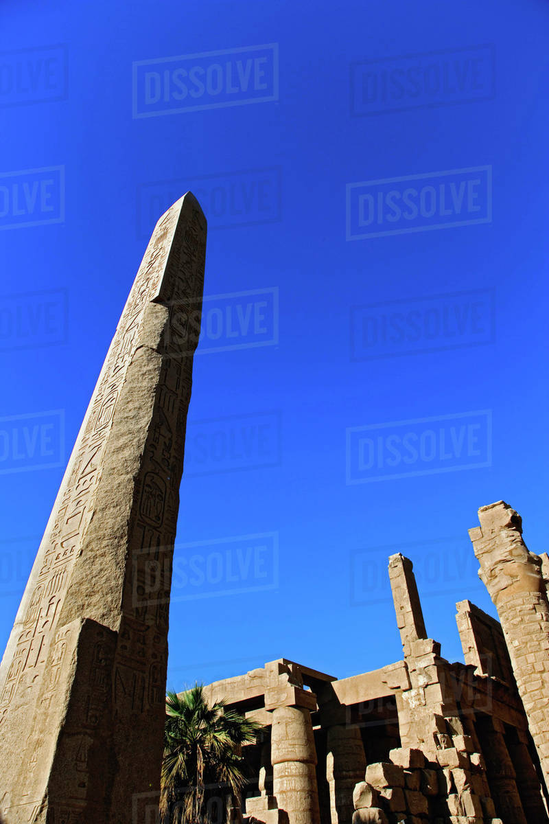 Queen Hatshepsut Obelisk, Temple of Karnak located at modern day Luxor ...