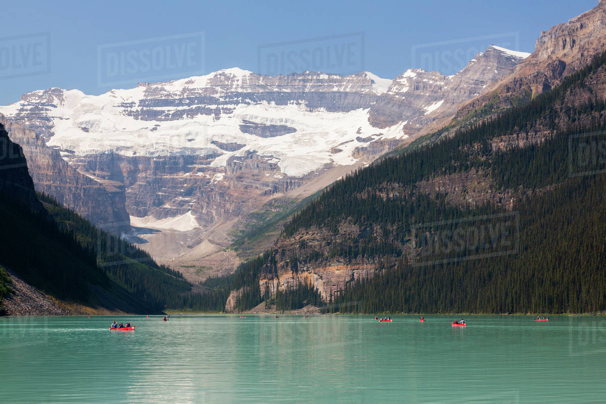 Canada, Banff National Park, Lake Louise, with Mount Victoria and ...