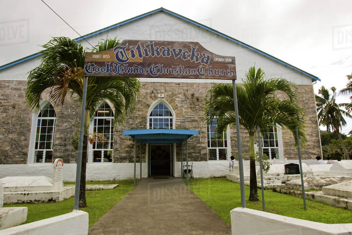 Polynesia, Cook Islands, Rarotonga. Front of the Titikaveka Cook ...