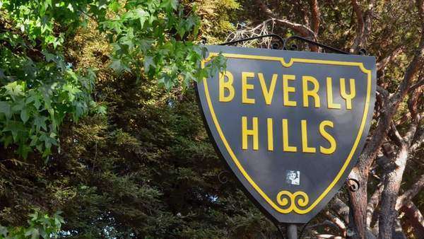 Beverly Hills California CA famous Beverly Hills street sign - Stock ...