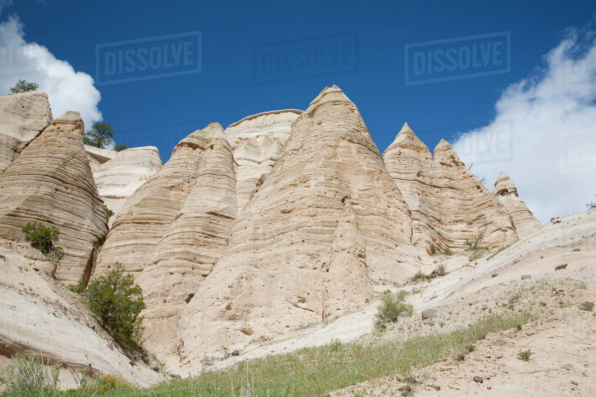 NM, New Mexico, Kasha-Katuwe Tent Rocks National Monument, cone shaped ...