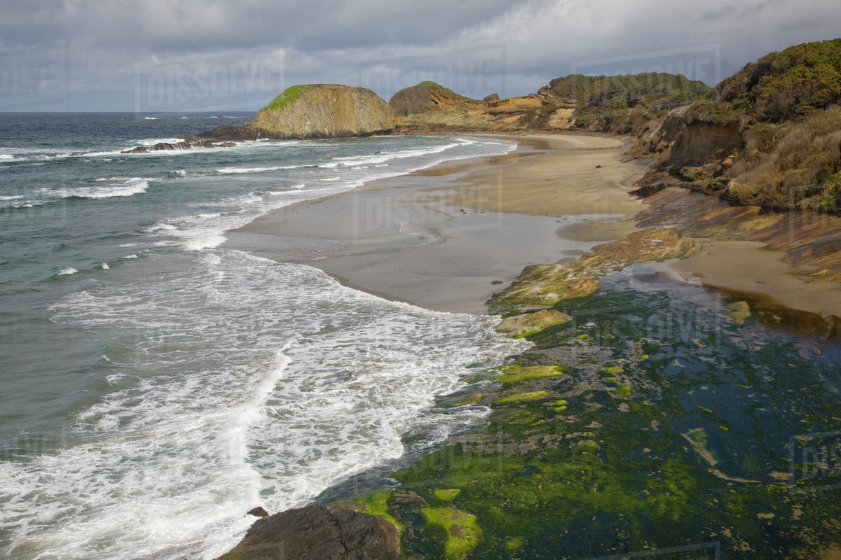 Oregon, Oregon Coast, Seal Rock State Park, shoreline view - Royalty ...