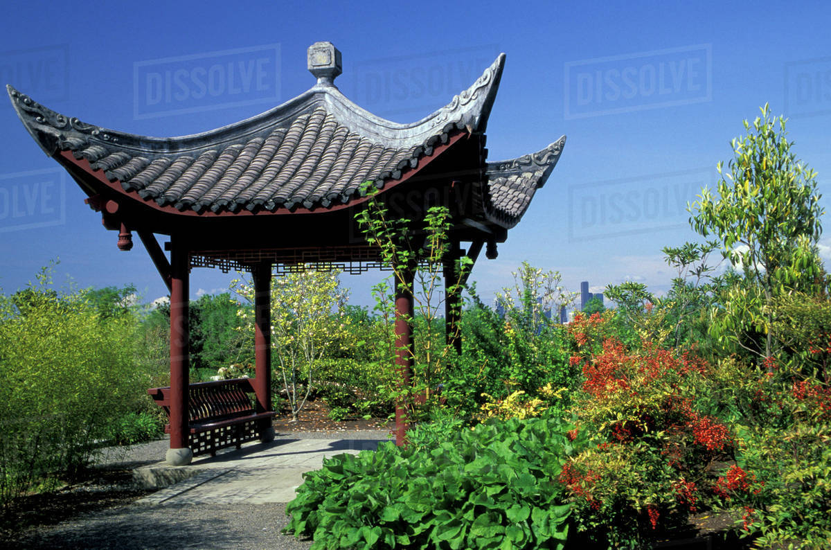 USA, Washington State, Seattle. Seattle Chinese Garden, Song Mei ...