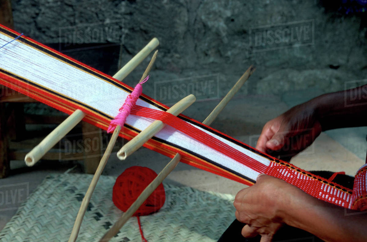 Mexico, Close up of traditional loom. - Stock Photo - Dissolve