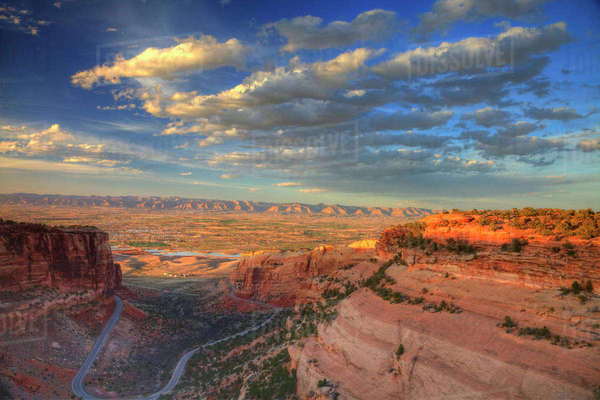Looking down at the Fruita Canyon in the Colorado National Monument in ...