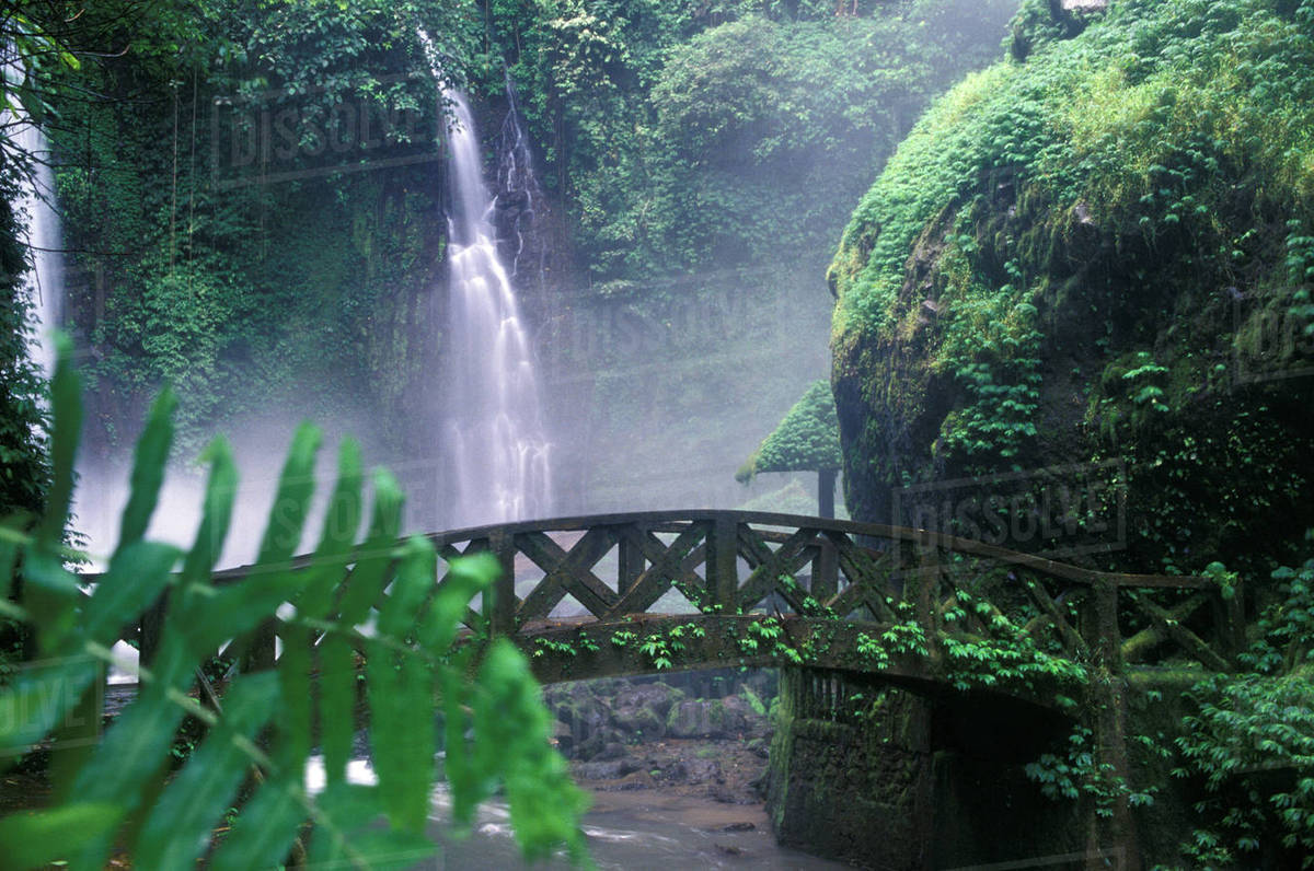 Indonesia, North Sulawesi. Air Teriun Kali Waterfall - Stock Photo ...