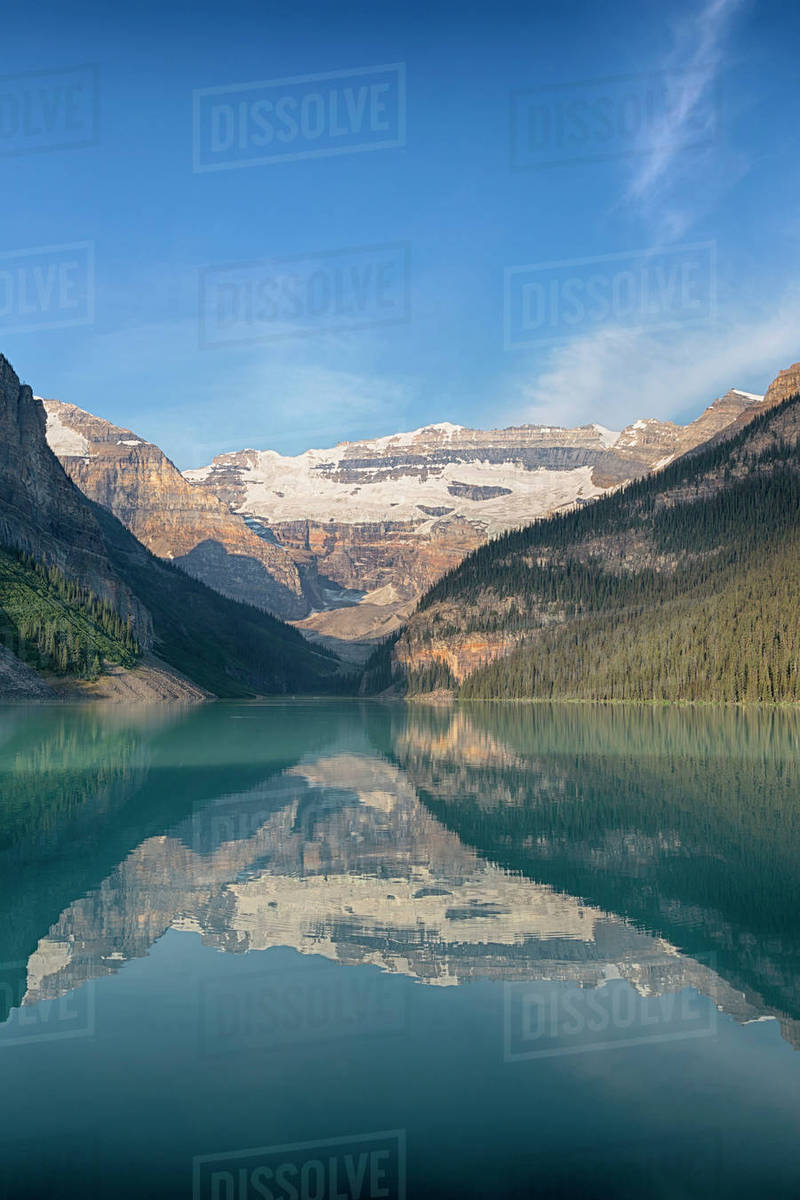Canada, Banff National Park, Lake Louise, with Mount Victoria and ...