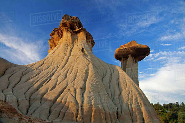 Badlands formations at Makoshika State Park in Glendive, Montana, USA ...