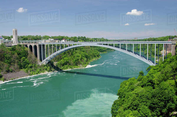 USA, New York & Canada, Ontario, Niagara Falls. Niagara River, Peace ...