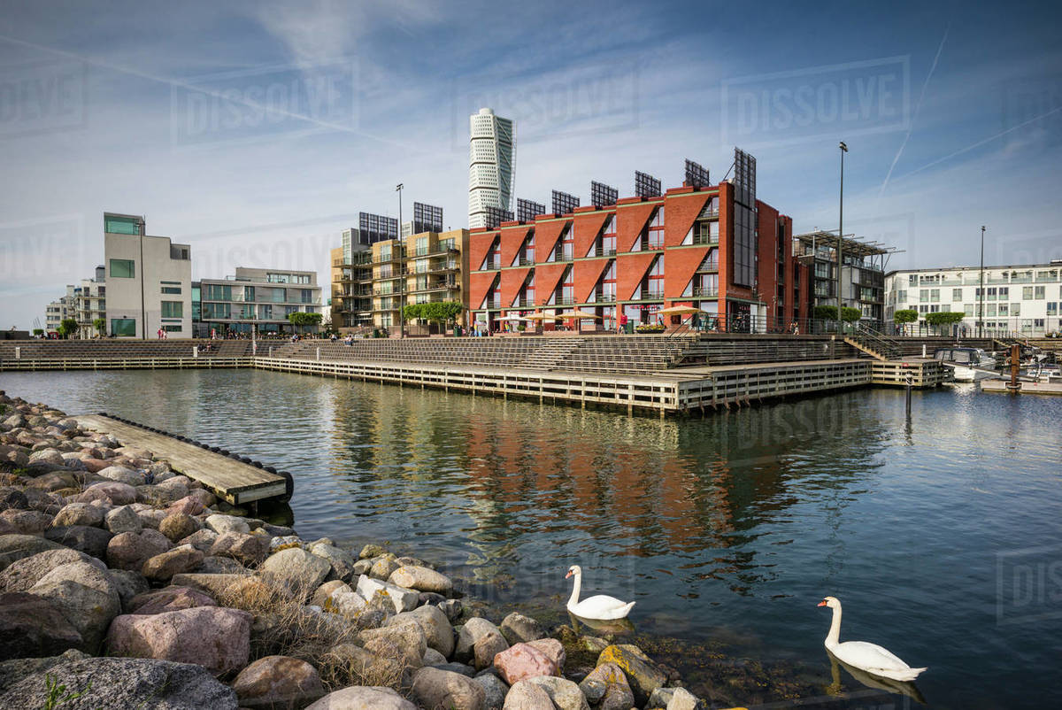 Sweden, Scania, Malmo, Turning Torso building, designed by architect ...