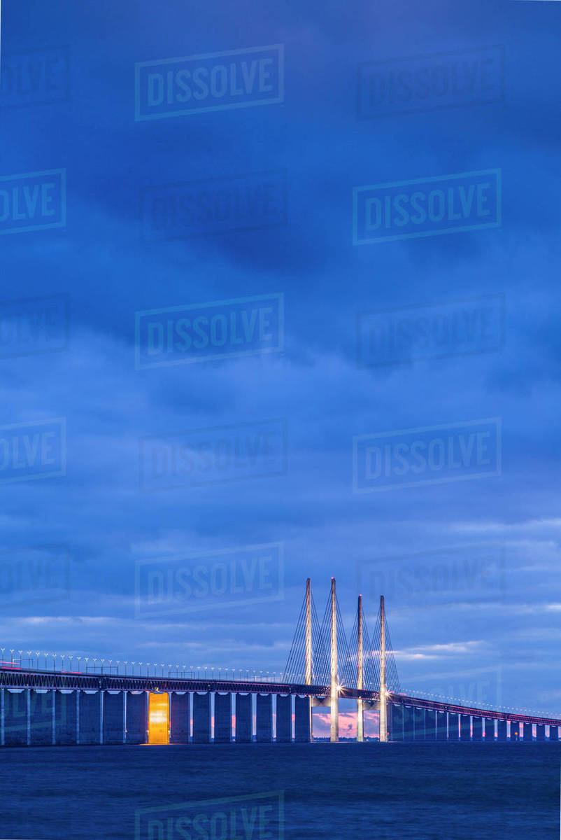Sweden, Scania, Malmo, Oresund Bridge, longest cable-tied bridge in ...