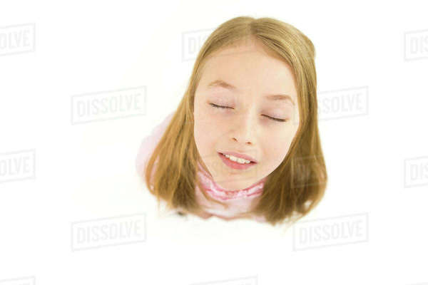 The beautiful face of the little girl. View from above - Royalty-free ...