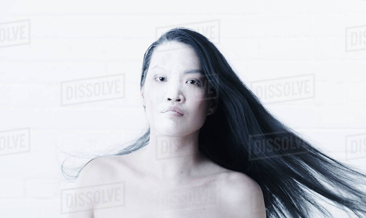 Woman's face covered in powder - Royalty-free Stock Photo | Dissolve