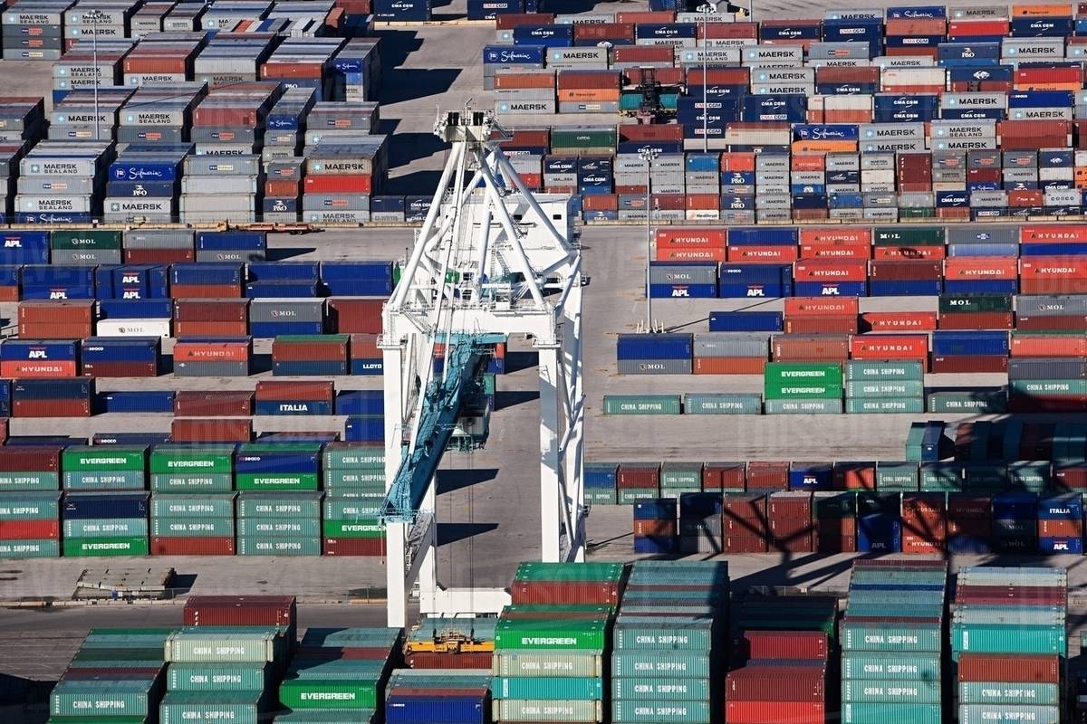 Container terminal at port of miami - Royalty-free Stock Photo | Dissolve