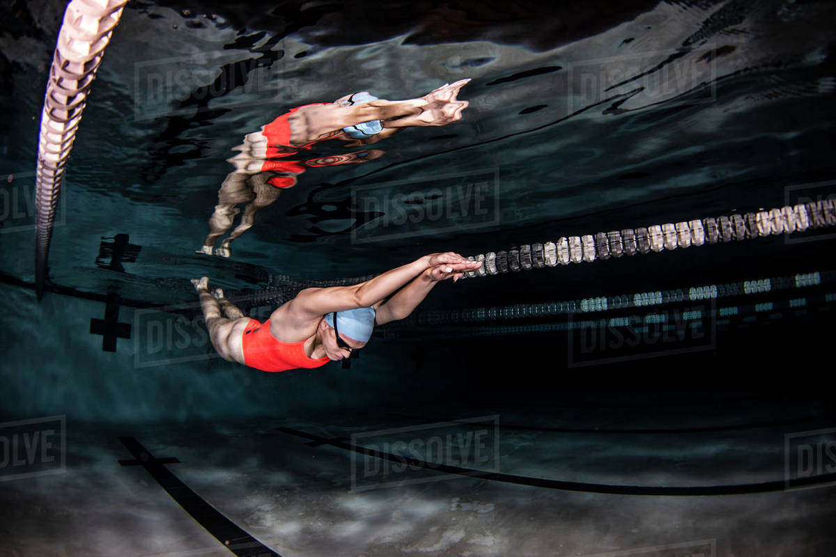 College elite swimmer in swimming pool - Royalty-free Stock Photo ...