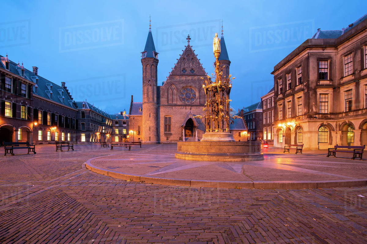 Netherlands, Town square and old town architecture - Royalty-free Stock ...