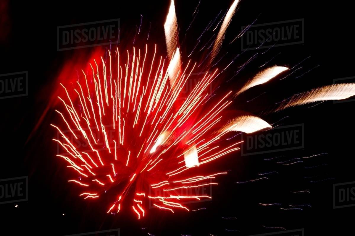 Red firework explosion - Royalty-free Stock Photo | Dissolve