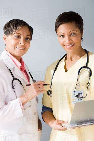 Portrait of a doctor and nurse - Stock Photo - Dissolve