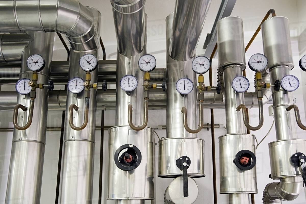 Pressure gauges in a factory - Royalty-free Stock Photo | Dissolve