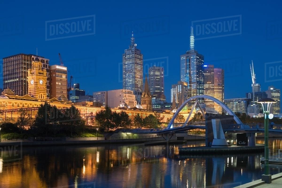 The yarra river and melbourne skyline - Royalty-free Stock Photo | Dissolve