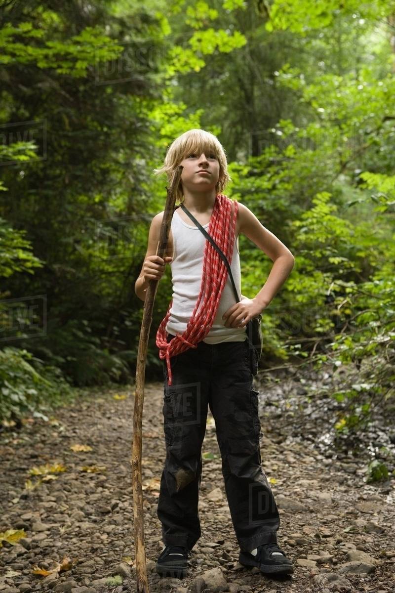 Boy in forest - Royalty-free Stock Photo | Dissolve
