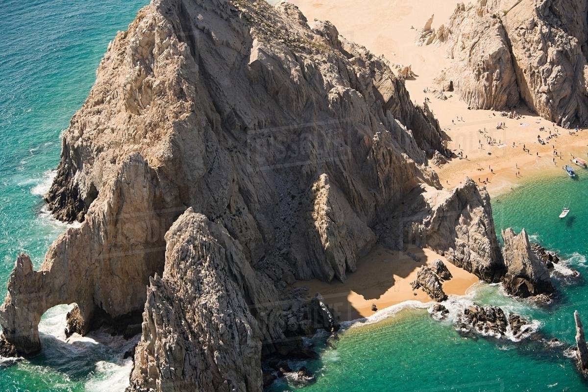 Aerial view of beach and rocks - Royalty-free Stock Photo | Dissolve