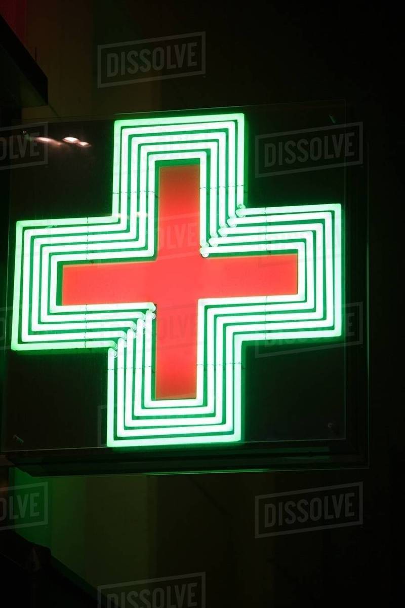 Neon sign for a chemist - Stock Photo - Dissolve