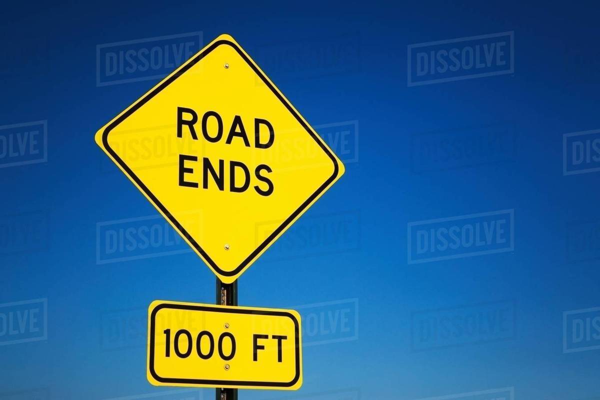 Road ends sign - Royalty-free Stock Photo | Dissolve