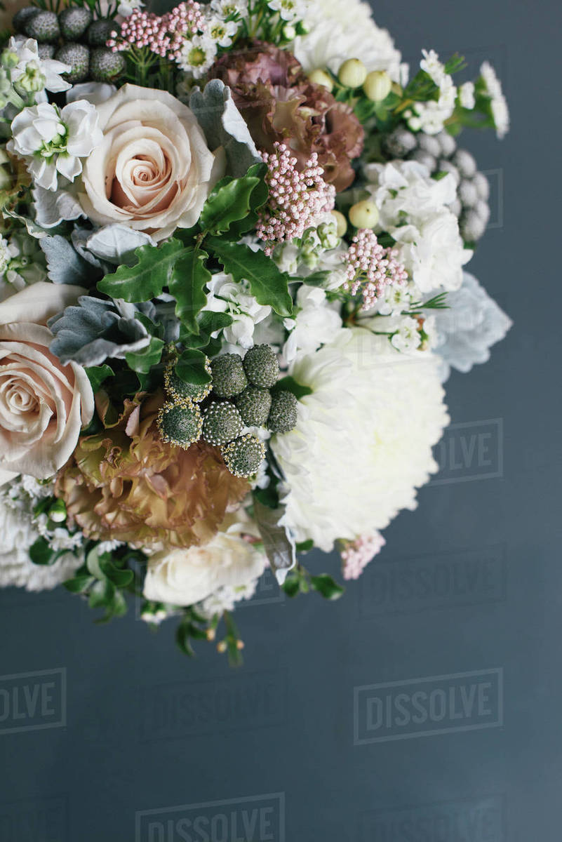 Flower arrangement, overhead view, close-up - Royalty-free Stock Photo ...