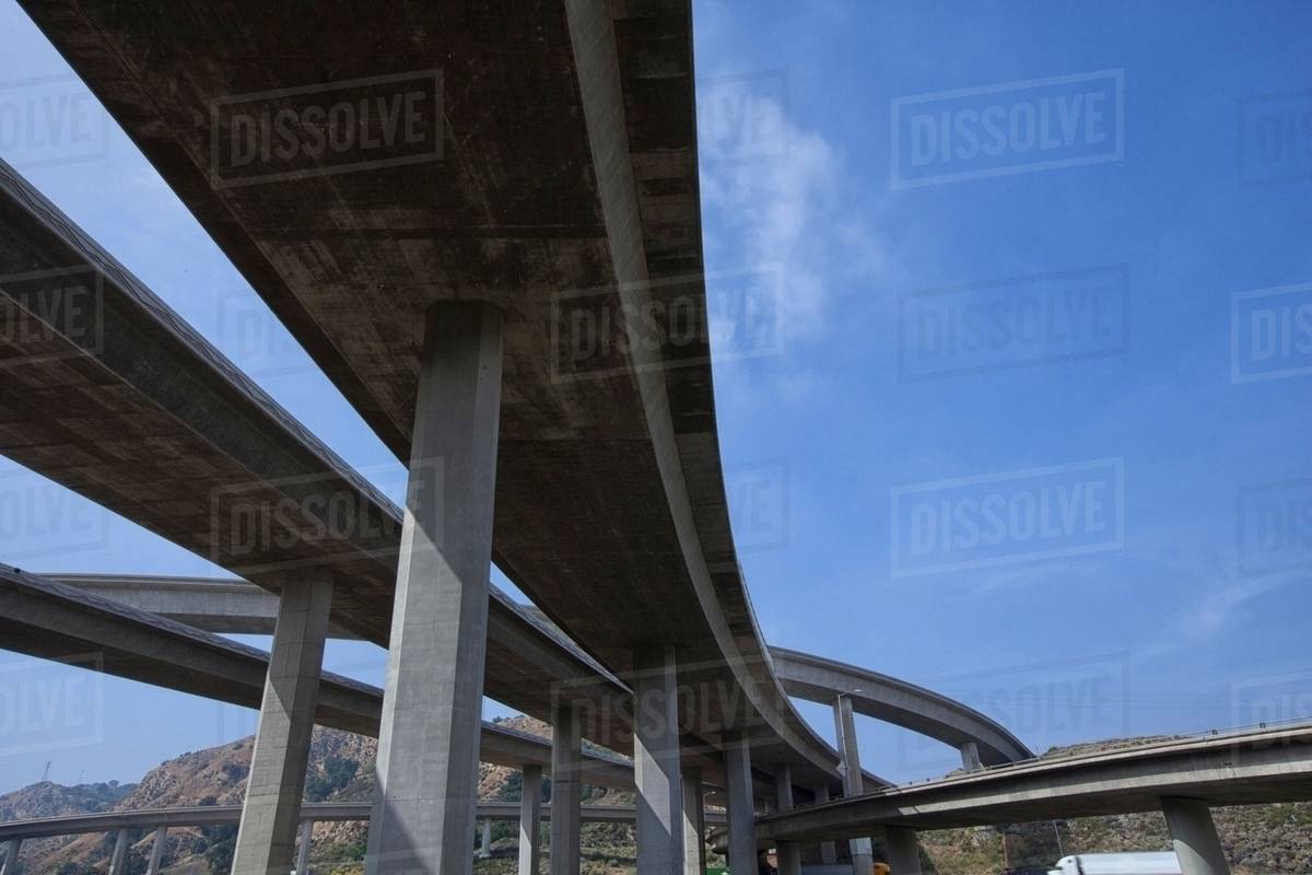 Highway overpass in Los Angeles, California, USA - Stock Photo - Dissolve