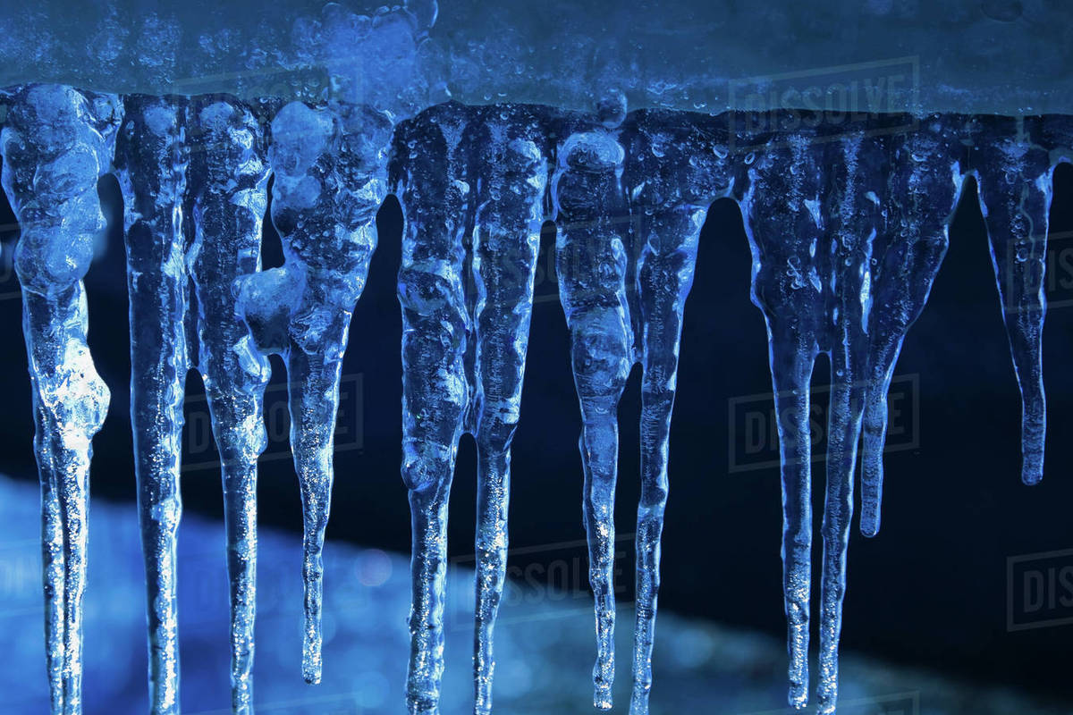 Close up of icicles - Stock Photo - Dissolve