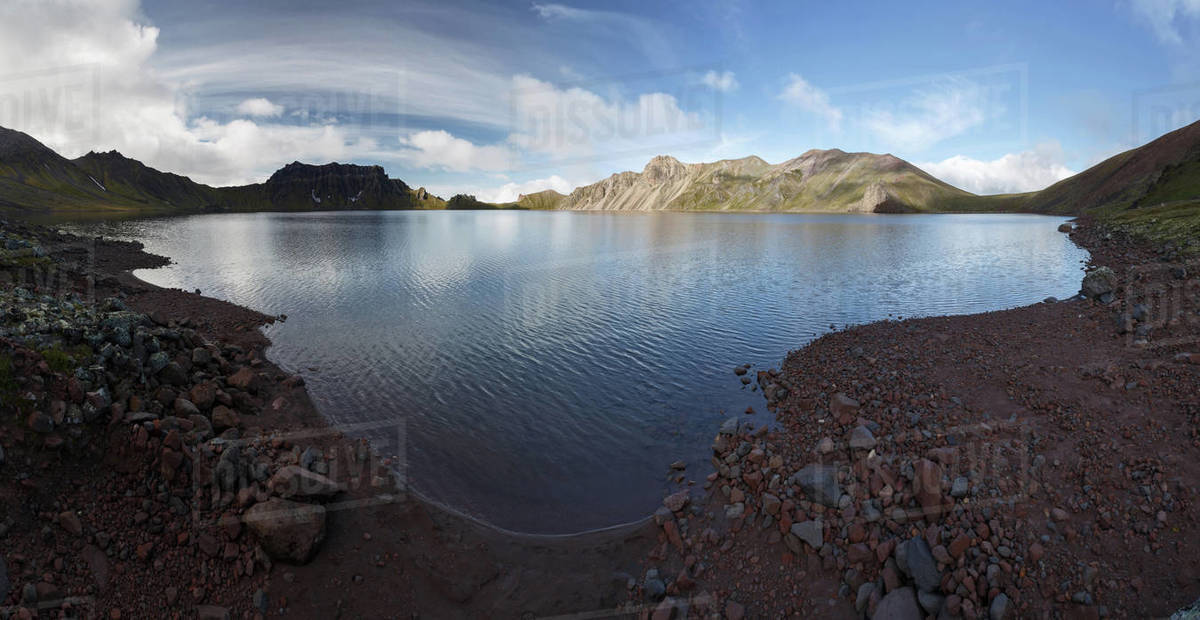 Panorama mountain landscape of Kamchatka Peninsula: beautiful summer ...
