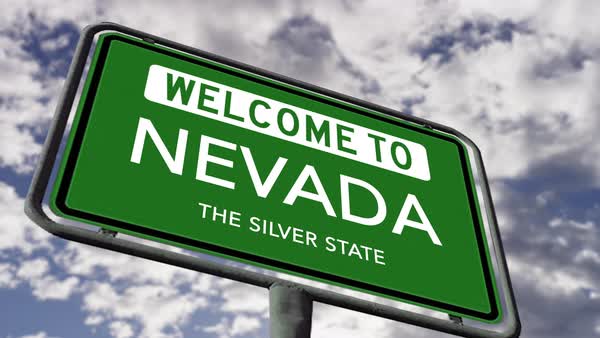 Welcome to Nevada, The Silver State. US Road Sign Close Up, Realistic ...