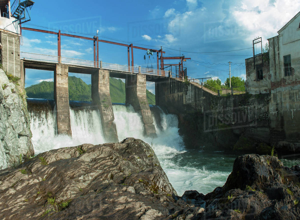 Old Hydro power station in Chemal, Altai,Siberia, Russia. A popular ...
