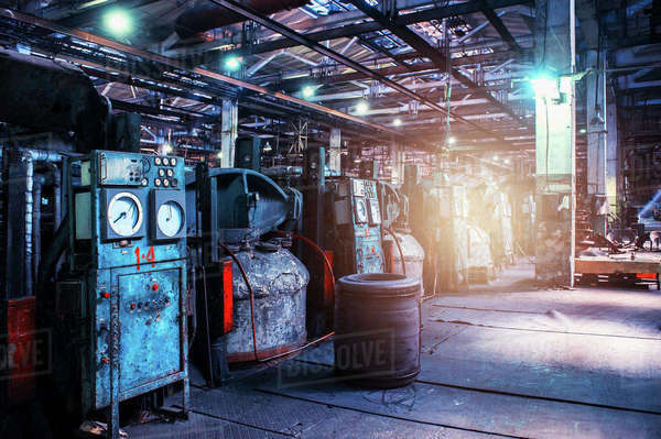 Industrial zone background, manufacturing facility - Stock Photo - Dissolve