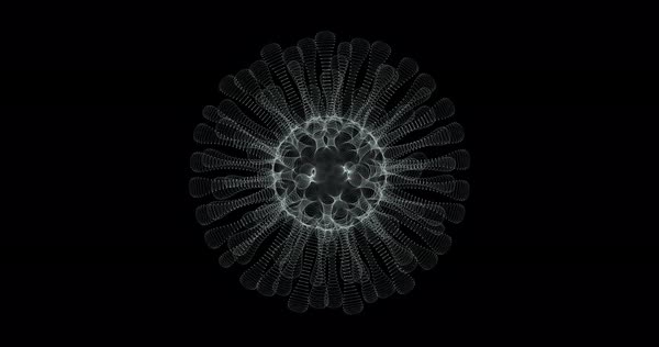 Hologram of Coronavirus Covid-19 molecule turning. Loop - Stock Video ...