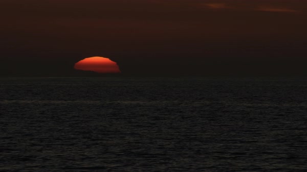 Sun going up in the horizon sea at sunrise, time lapse - Stock Video ...