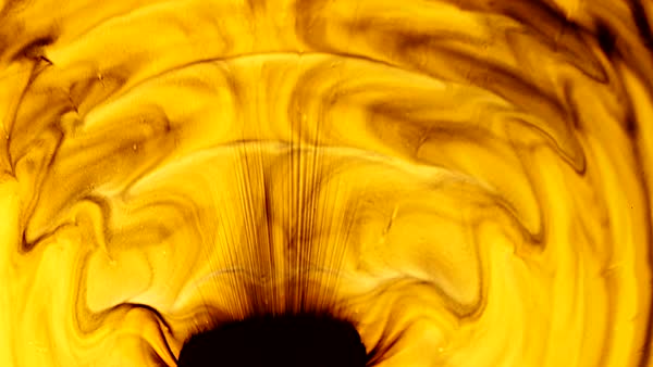 Abstract orange fluid forming waves - 4K Rights-managed Stock Video ...