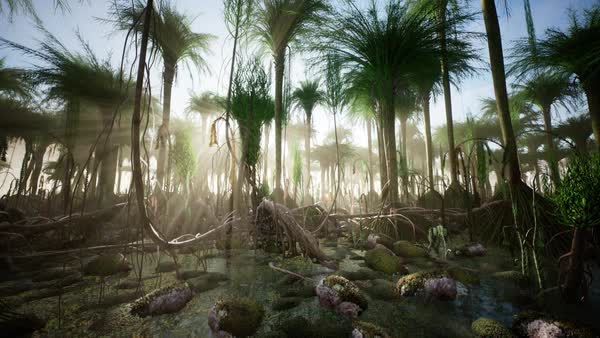 Gilboa Fossil Forest in the Devonian, animation - Stock Video Footage ...