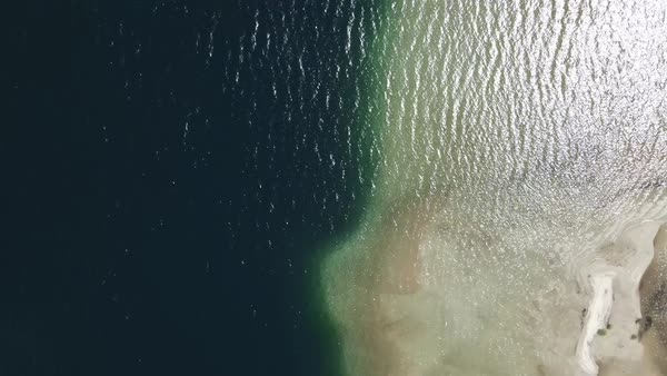 Lake drop-off, British Columbia, Canada, aerial view - 4K Rights ...