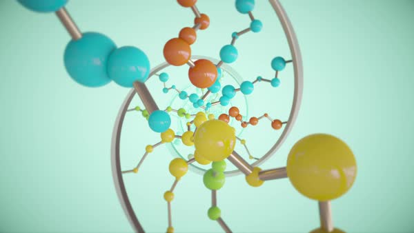 DNA molecule helix. Animation of a rotating double helix DNA strand ...