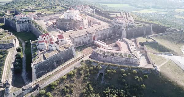 Picturesque aerial view of star fort of La Lippe on top of Monte da ...