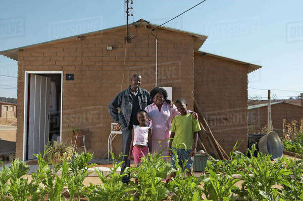 RDP house with family portrait outside, Johannesburg, Gauteng, South ...