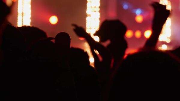 Medium close-up shot of people dancing at a concert - Stock Video ...