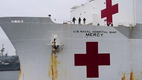 2020 - U.S. Navy Hospital ship Mercy is activated to fight the ...