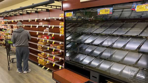 2020 - supermarket and store shelves are mostly empty during the Corona ...