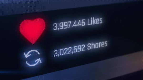 Viral news, social network notifications counter, number of likes and ...