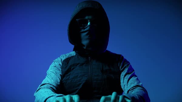 Hacker sitting in front of the camera - HD Royalty-free Stock Video ...