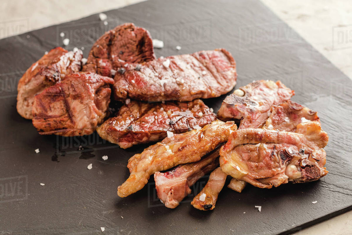 Angus beef sirloin steak, charcoal-grilled - Royalty-free Stock Photo ...